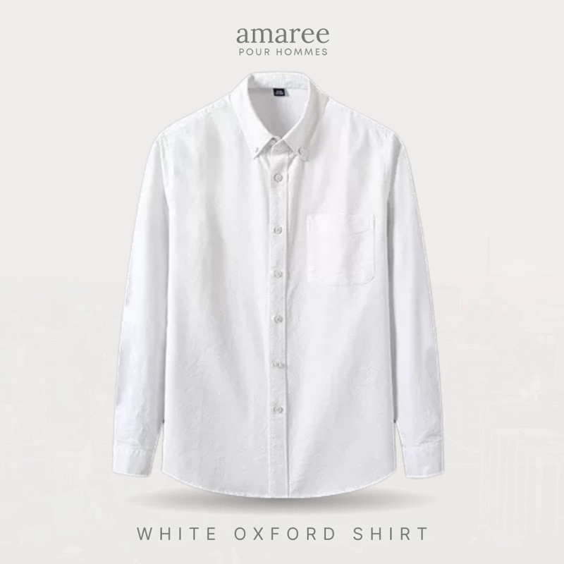 White Oxford Shirt Amare Hommes - amaree